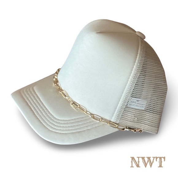 Accessories | New Light Tan Ball Cap Wgold Chain | Poshmark